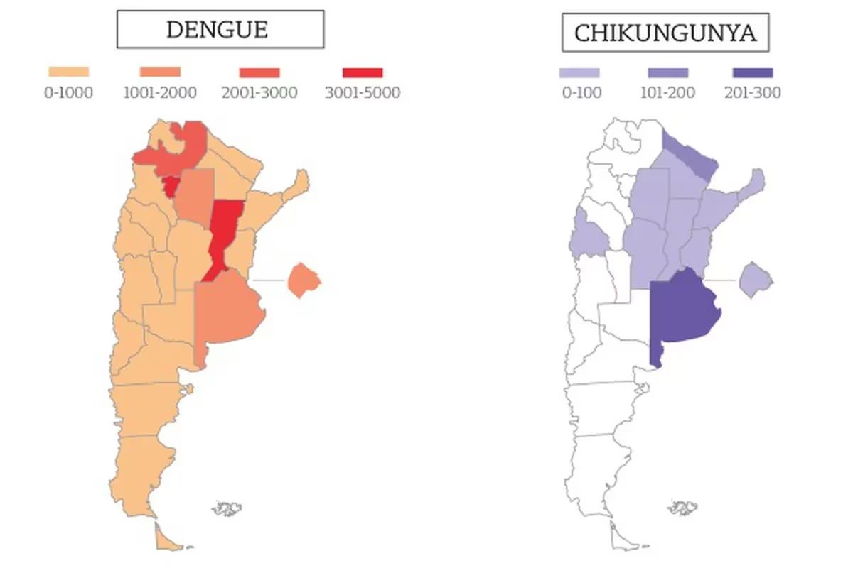 En rojo: Tucumán en el mapa argentino del dengue - Tucumán - el tucumano