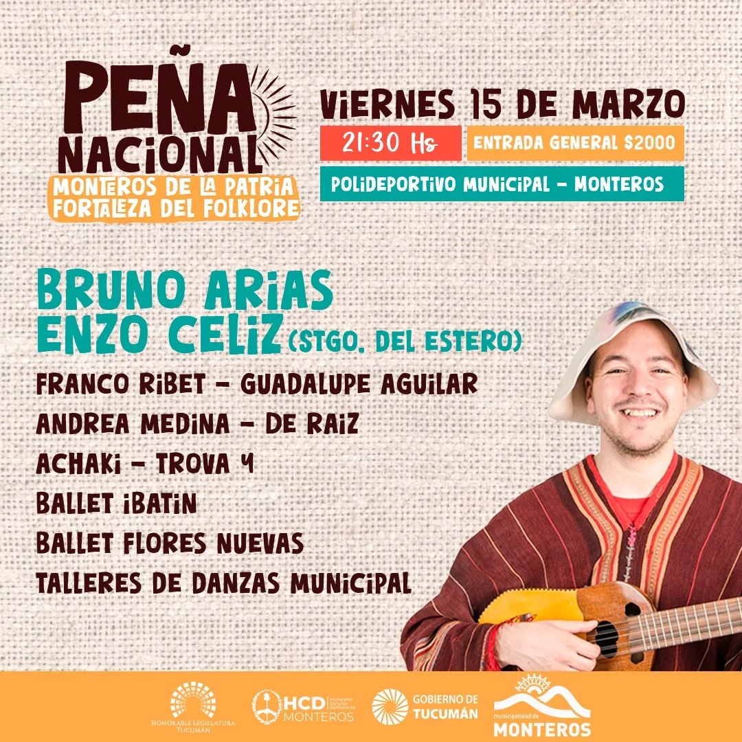 ¡Es hoy! Con Bruno Arias, llega la Peña Nacional Monteros de la Patria ...