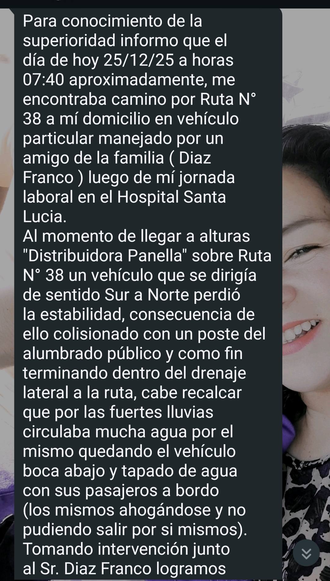 Dramático: chocaron en la ruta 38, volcaron en un canal de desagüe y ...